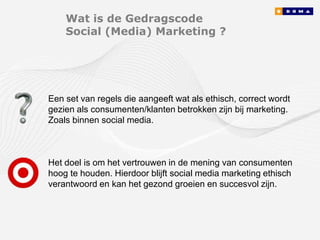 Gedragscode Social Media Marketing DDMA | PPT