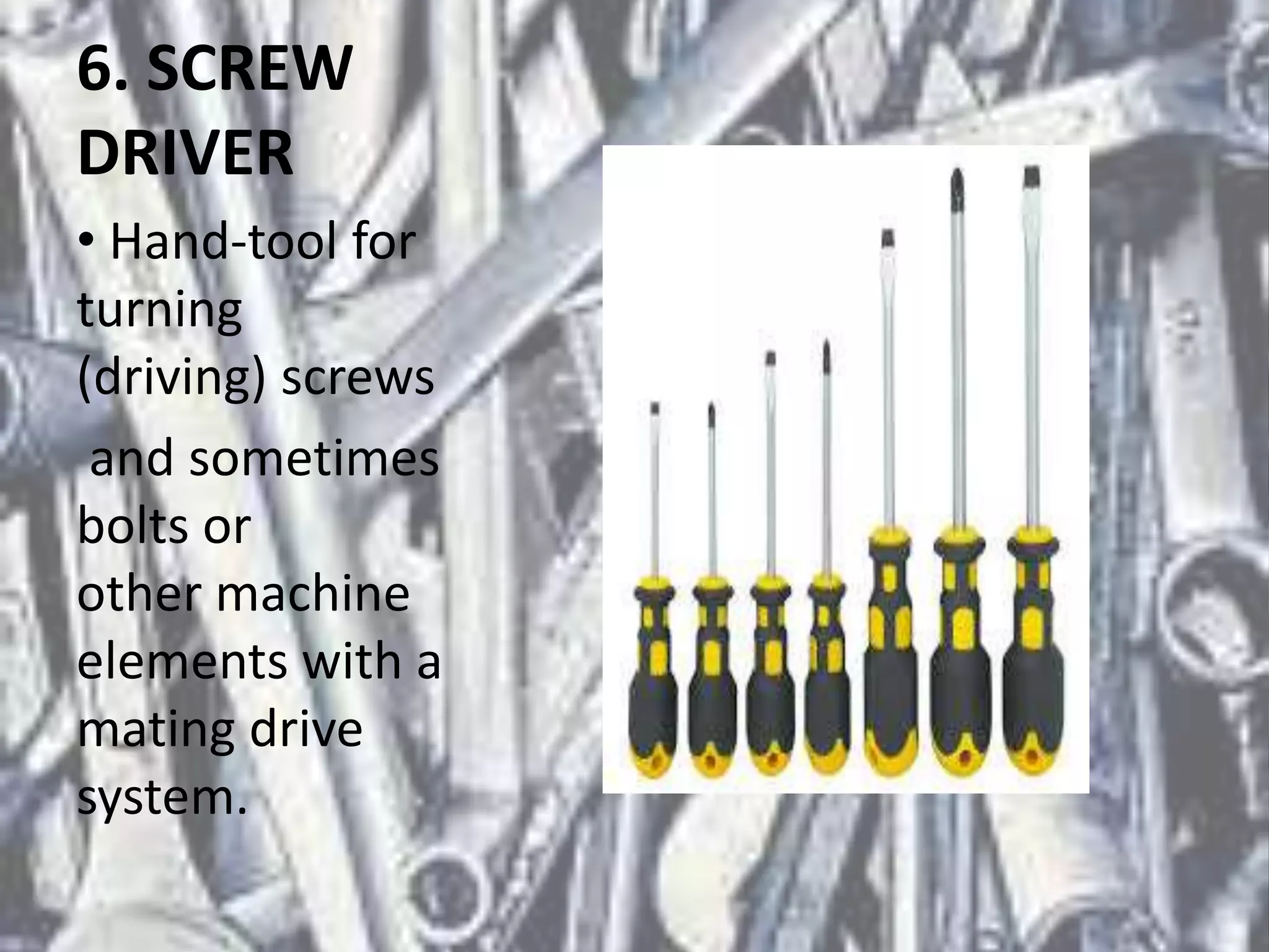 Workshop technology hand basic tools | PPTX