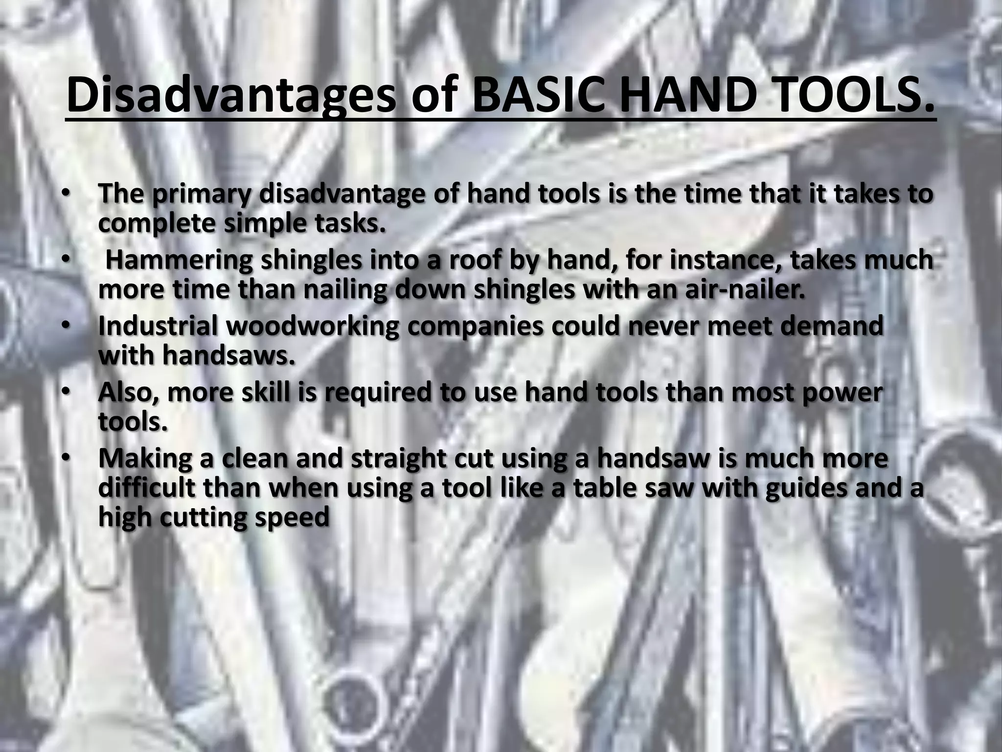 Workshop technology hand basic tools | PPTX