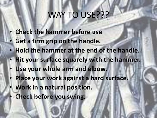 Workshop technology hand basic tools | PPTX | First Aid | Injuries