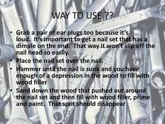 Workshop technology hand basic tools | PPTX | First Aid | Injuries