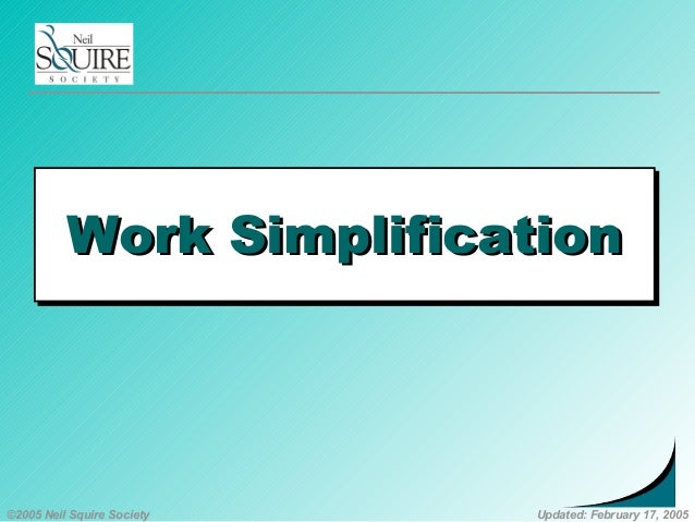 Work simplification (1)