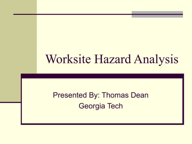 Worksitehazanalysis2 | PPT