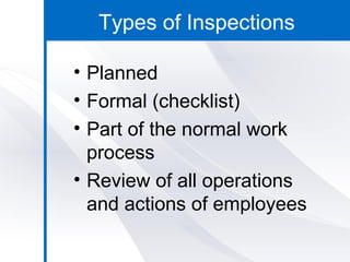 Worksite General Safety Inspections | PPT