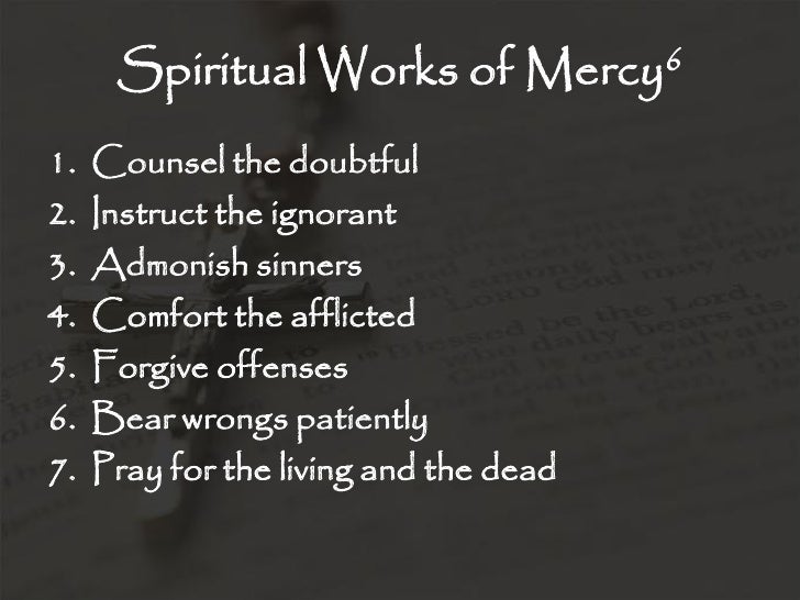 Corporal Works Of Mercy Examples