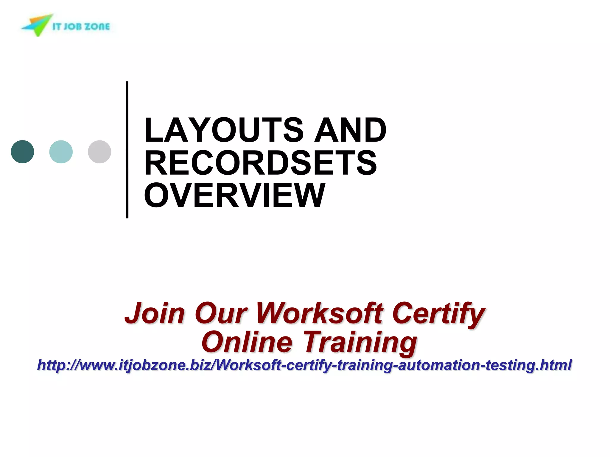 Worksoft certify online training basic demo tutorial | PPTX