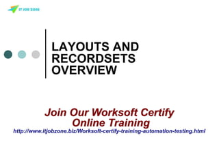 Worksoft certify online training basic demo tutorial | PPTX