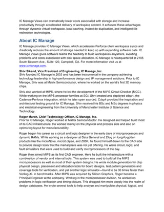 [IC Manage] Workspace Acceleration & Network Storage Reduction | PDF