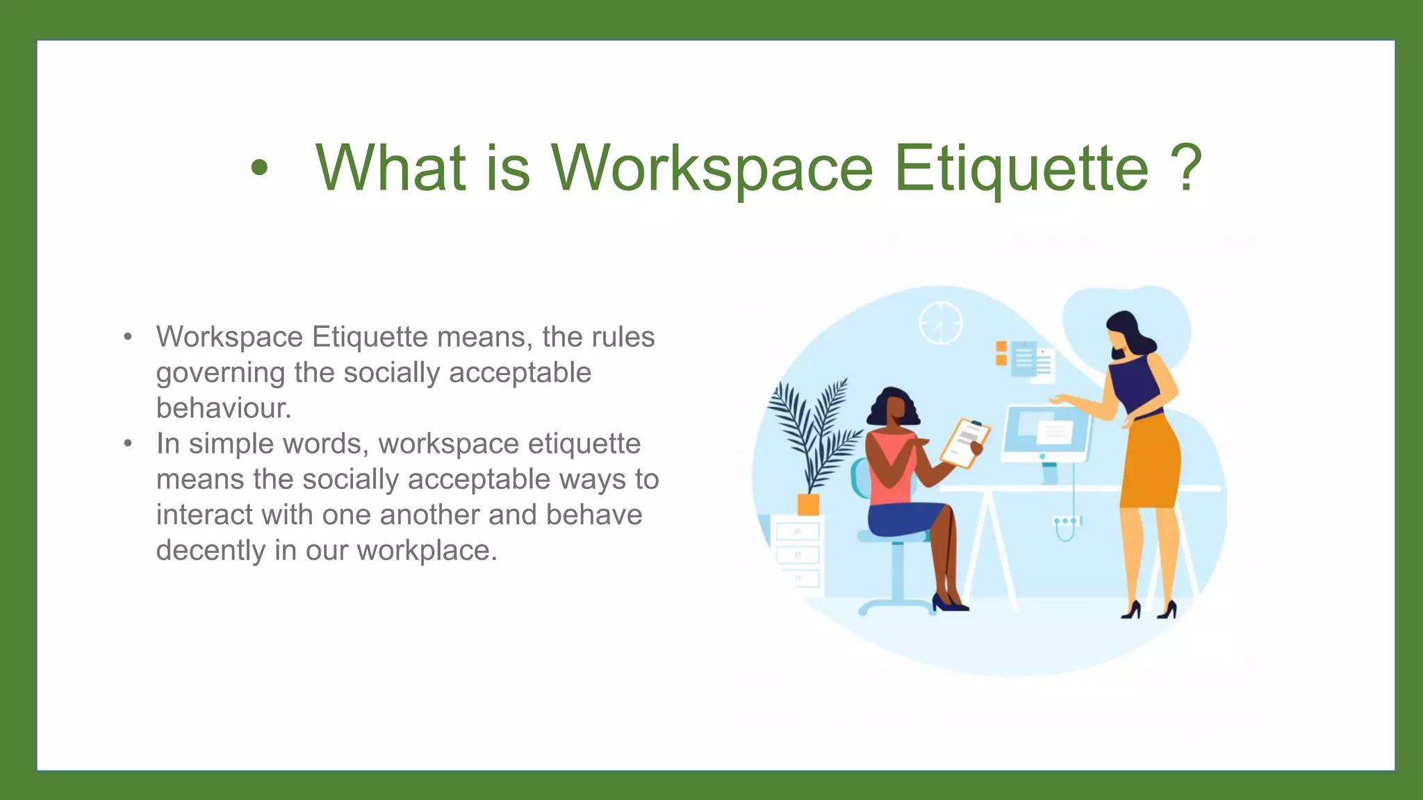 Workspace etiquette | PDF