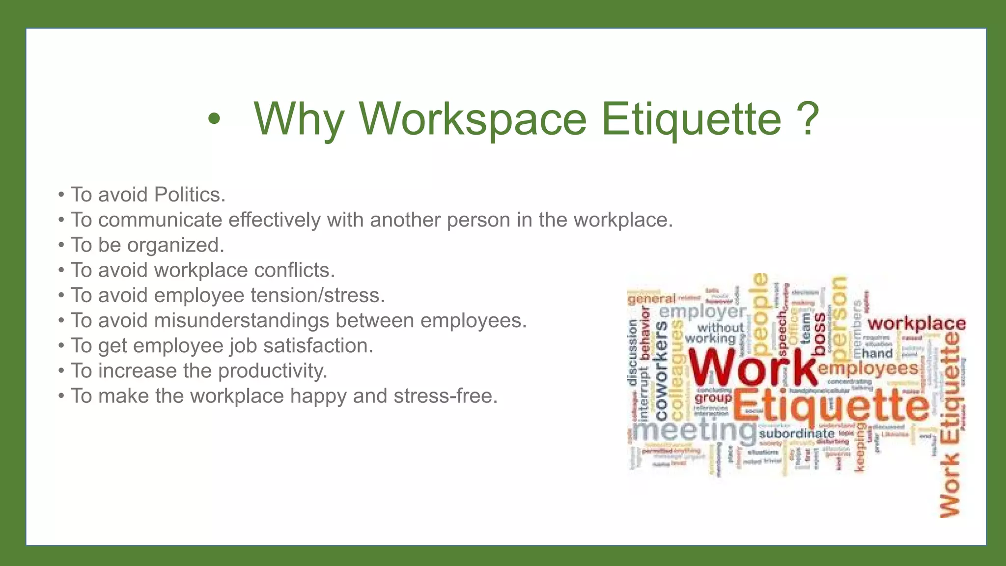 Workspace etiquette | PPT