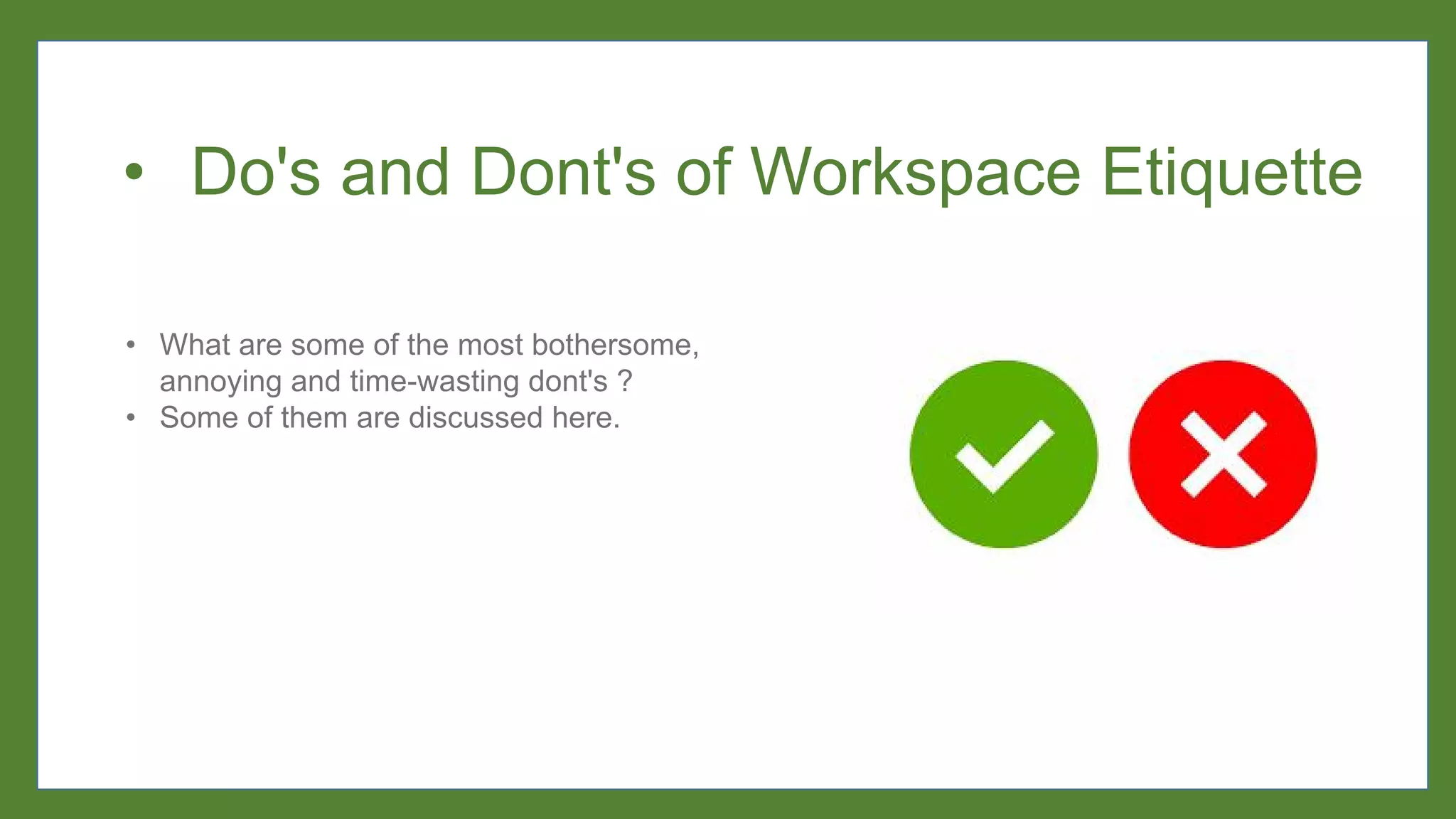 Workspace etiquette | PDF