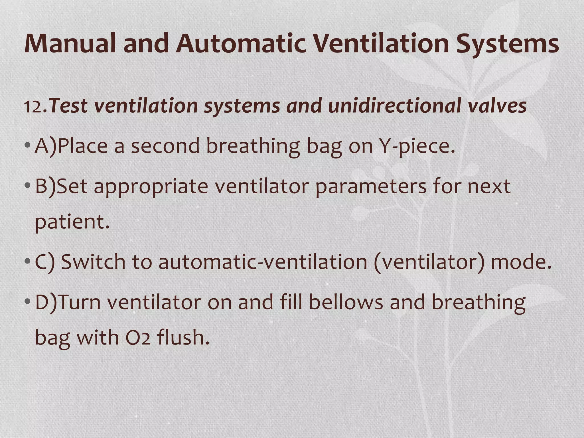 Anaesthesia Workstation checklist and safety features | PPTX