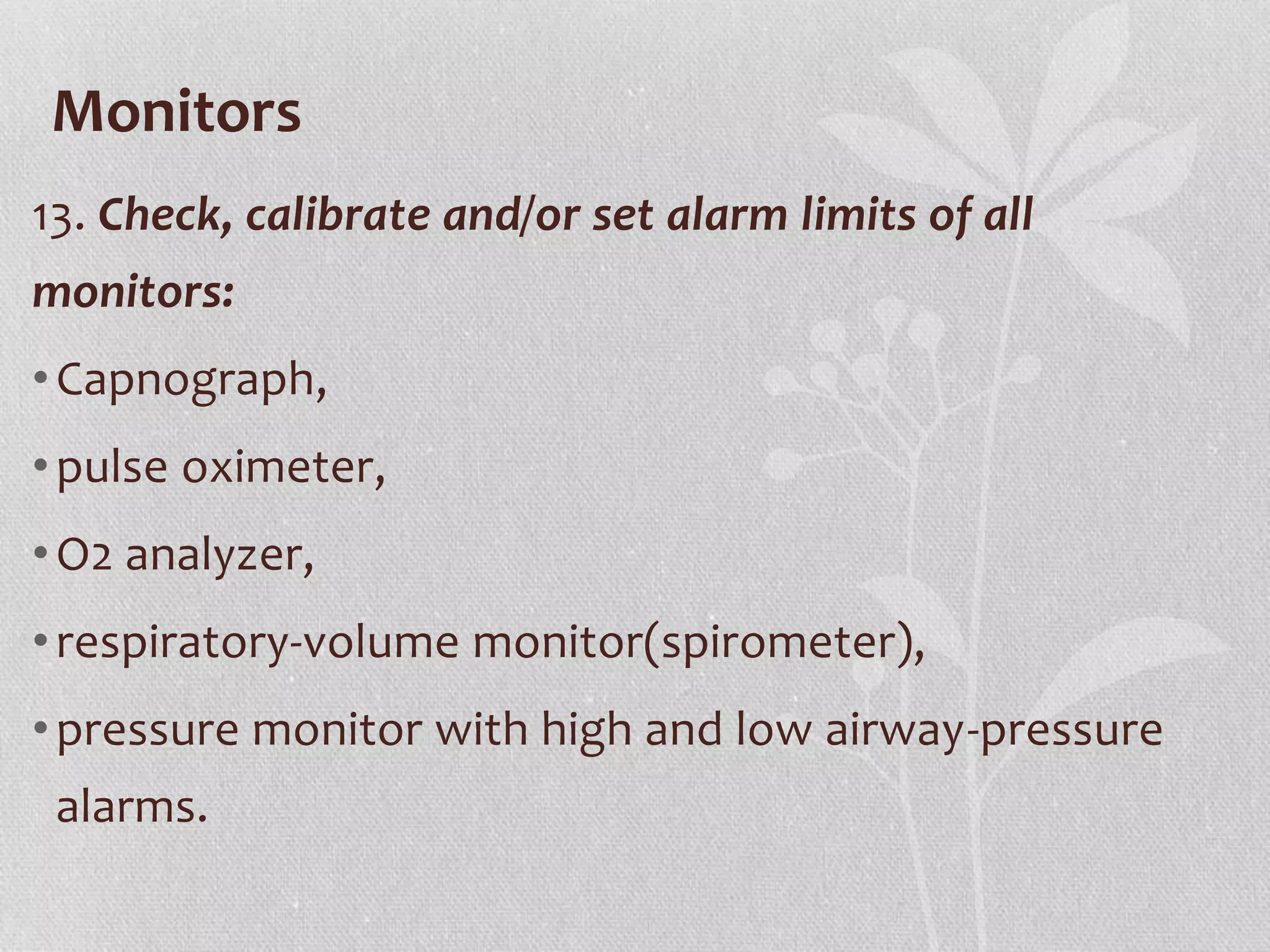 Anaesthesia Workstation checklist and safety features | PPTX