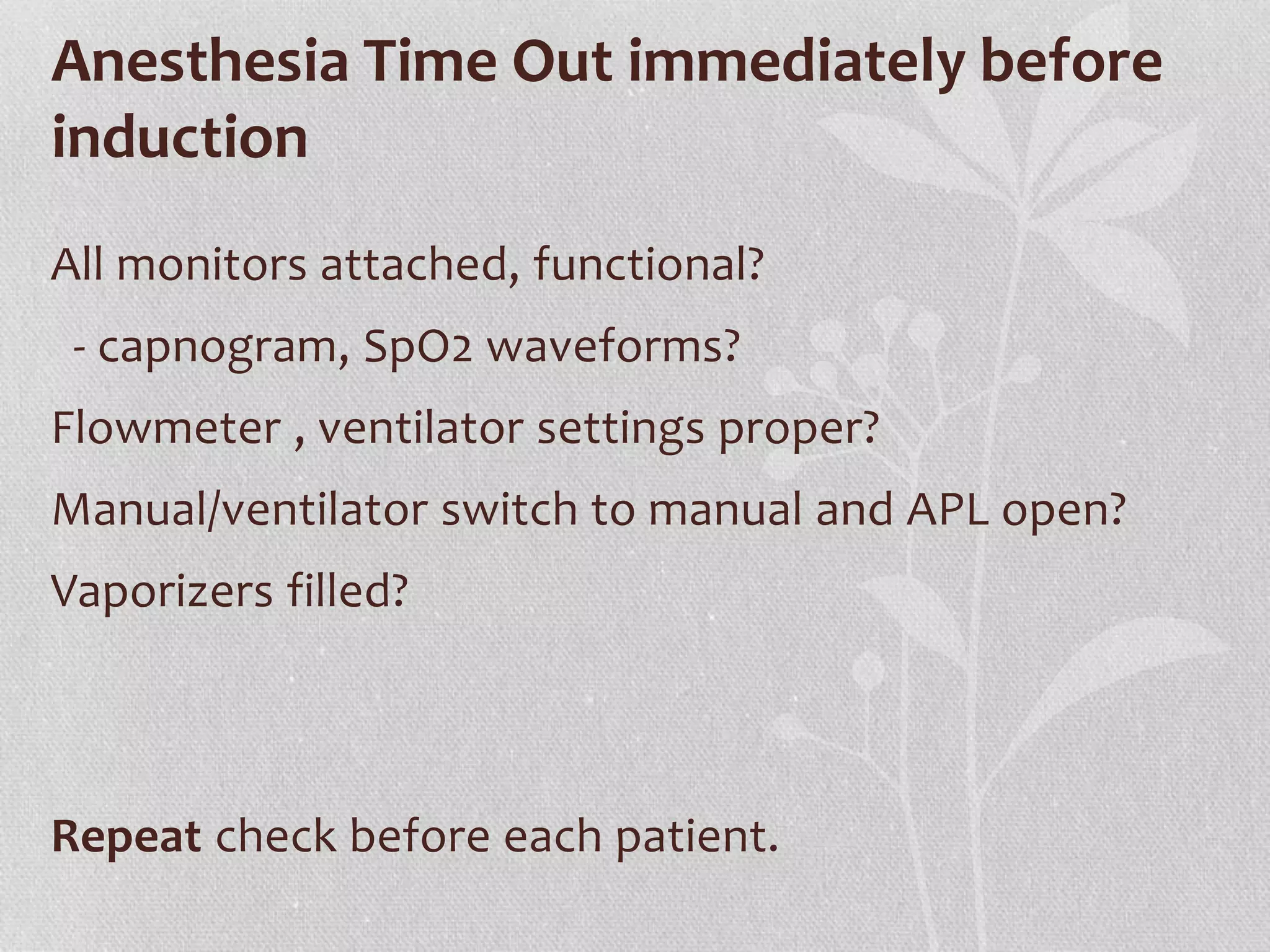 Anaesthesia Workstation checklist and safety features | PPTX