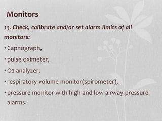 Anaesthesia Workstation checklist and safety features | PPTX
