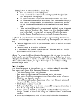 Work station ergonomics | PDF