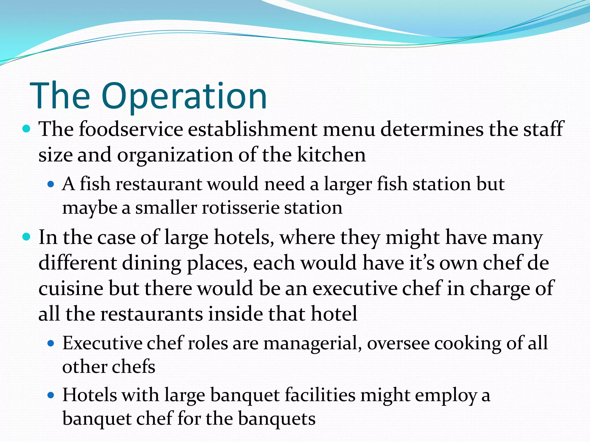 Workstations in the professional kitchen | PPTX