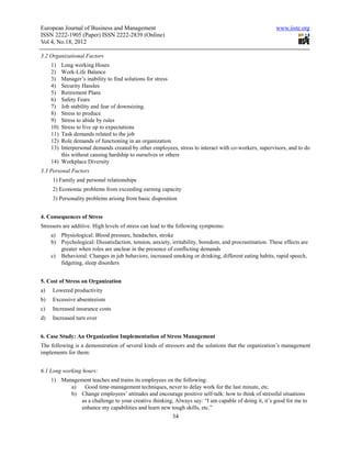 Work stress and its management a practical case study | PDF