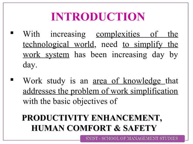 Work Study: Method Study & Work Measurement | PPT | Human Resources ...