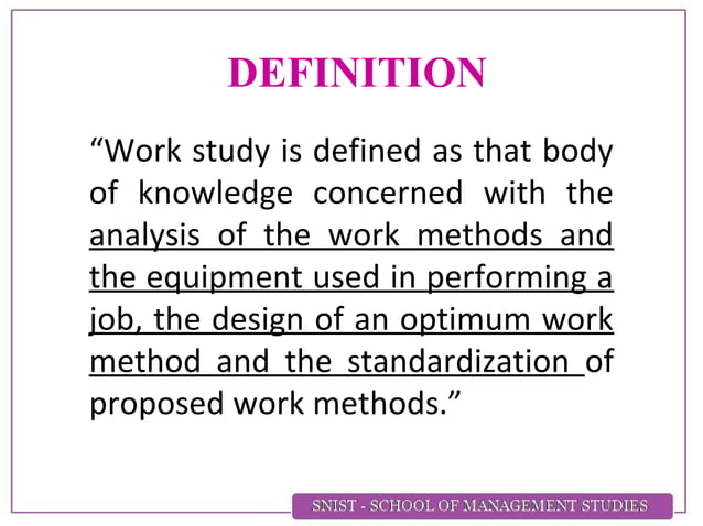 Work Study: Method Study & Work Measurement | PPT | Human Resources ...