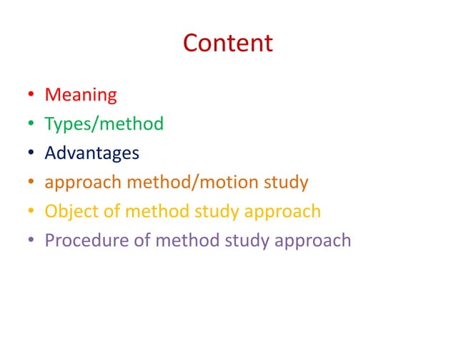 Work study and method study | PPT