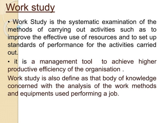 Work study ......operational management presentation | PPTX