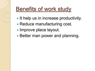 Work study ......operational management presentation | PPTX