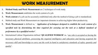 Work study method study-work measurement | PDF