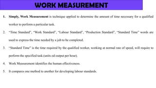 Work study method study-work measurement | PDF