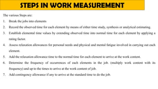 Work study method study-work measurement | PDF