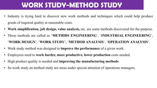 Work study method study-work measurement | PDF