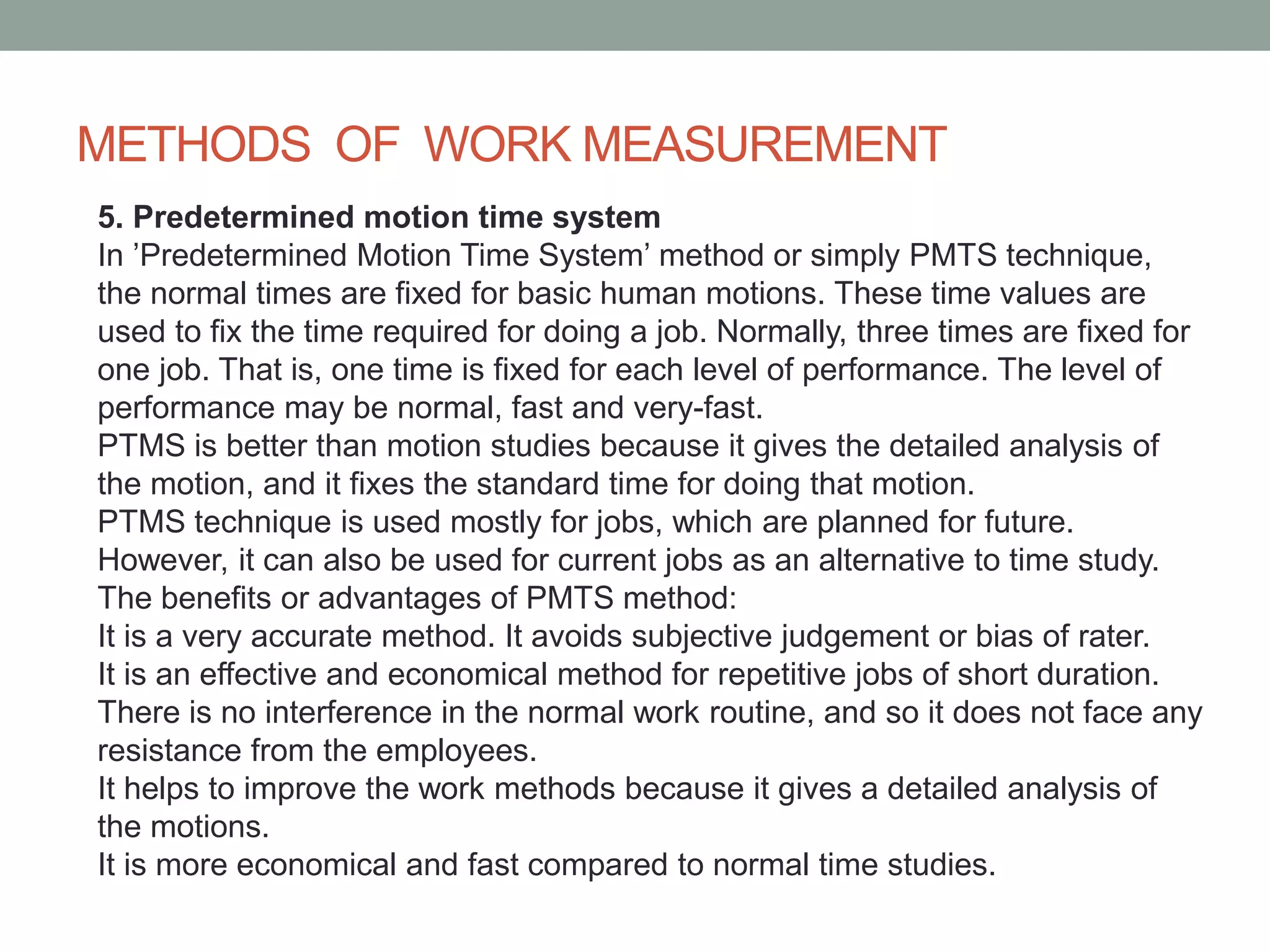 Work study work measurement | PPTX