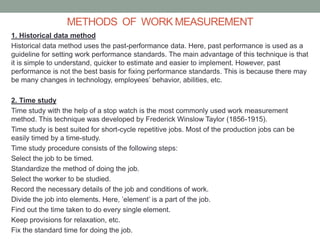 Work study work measurement | PPTX