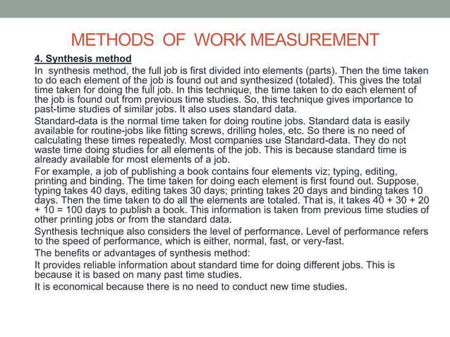 Work study work measurement | PPTX | Resume Writing and Advice | Job Search