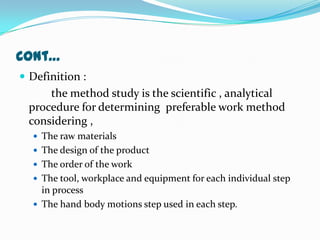 Work study and ergonomics | PPTX
