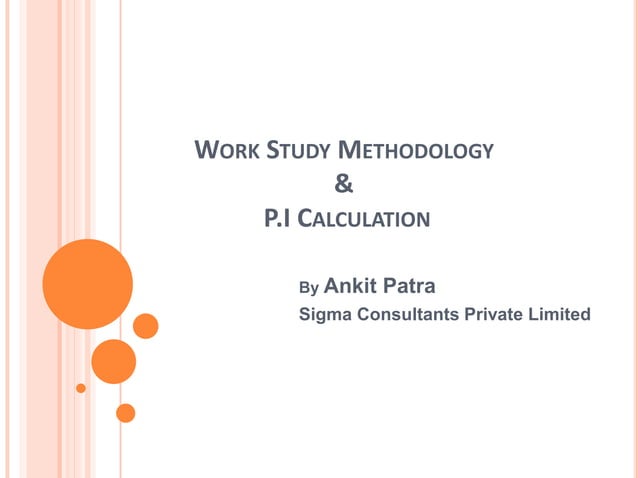 Work study and productivity index | PPTX