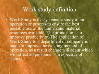 Work Study & Productivity | PPTX
