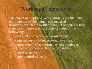 Work Study & Productivity | PPTX