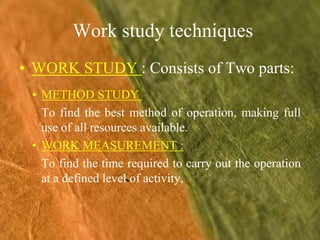 Work Study & Productivity | PPTX
