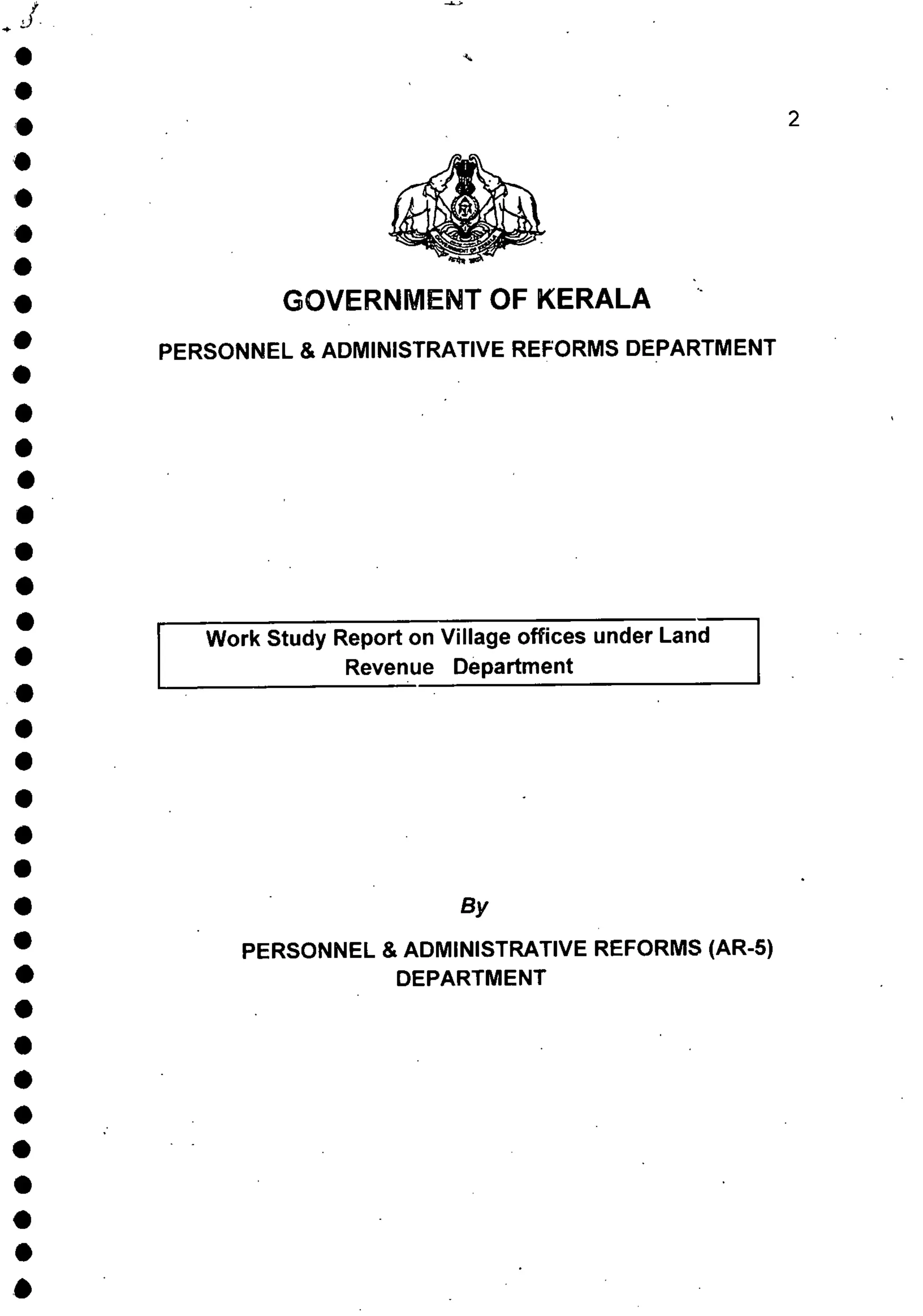 Work study report of village offices | PDF