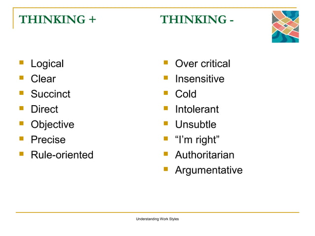 Work Styles: understand them using the mbti | PPT