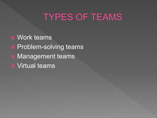 WORK TEAMS IN OB | PPTX