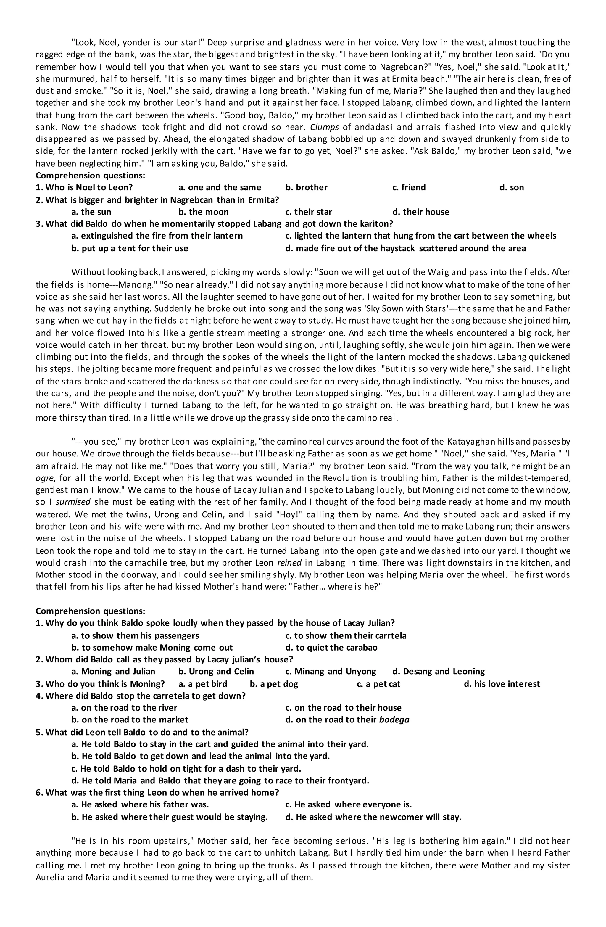 Worktext in how my brother leon brought home a wife | DOC