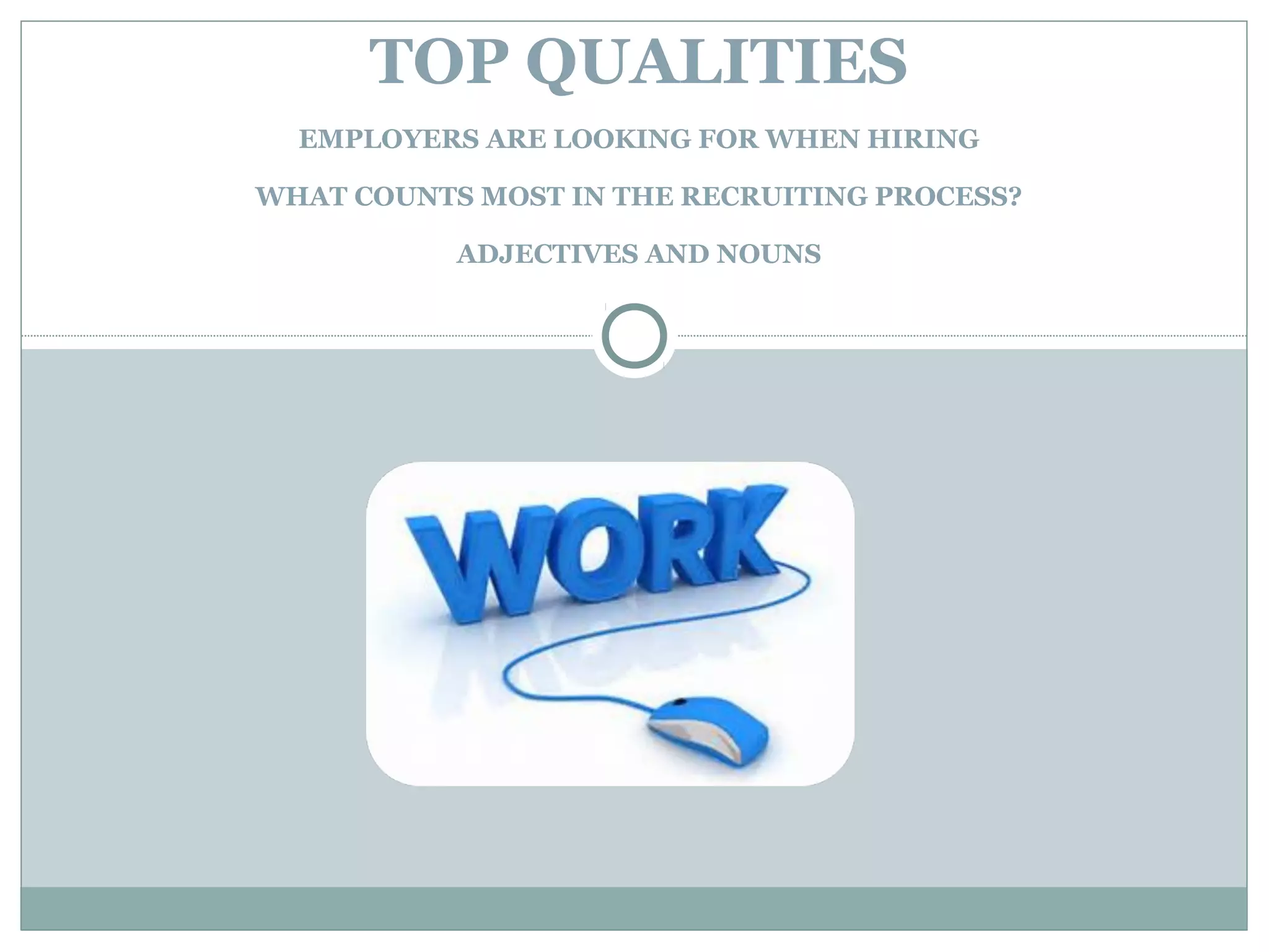Personality traits for job seekers | PPT