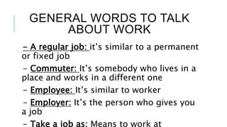 Work vocabulary | PPTX