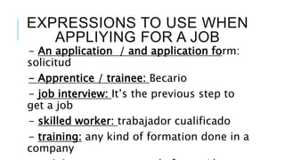 Work vocabulary | PPTX