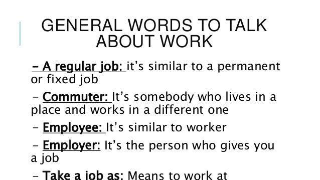 Work vocabulary