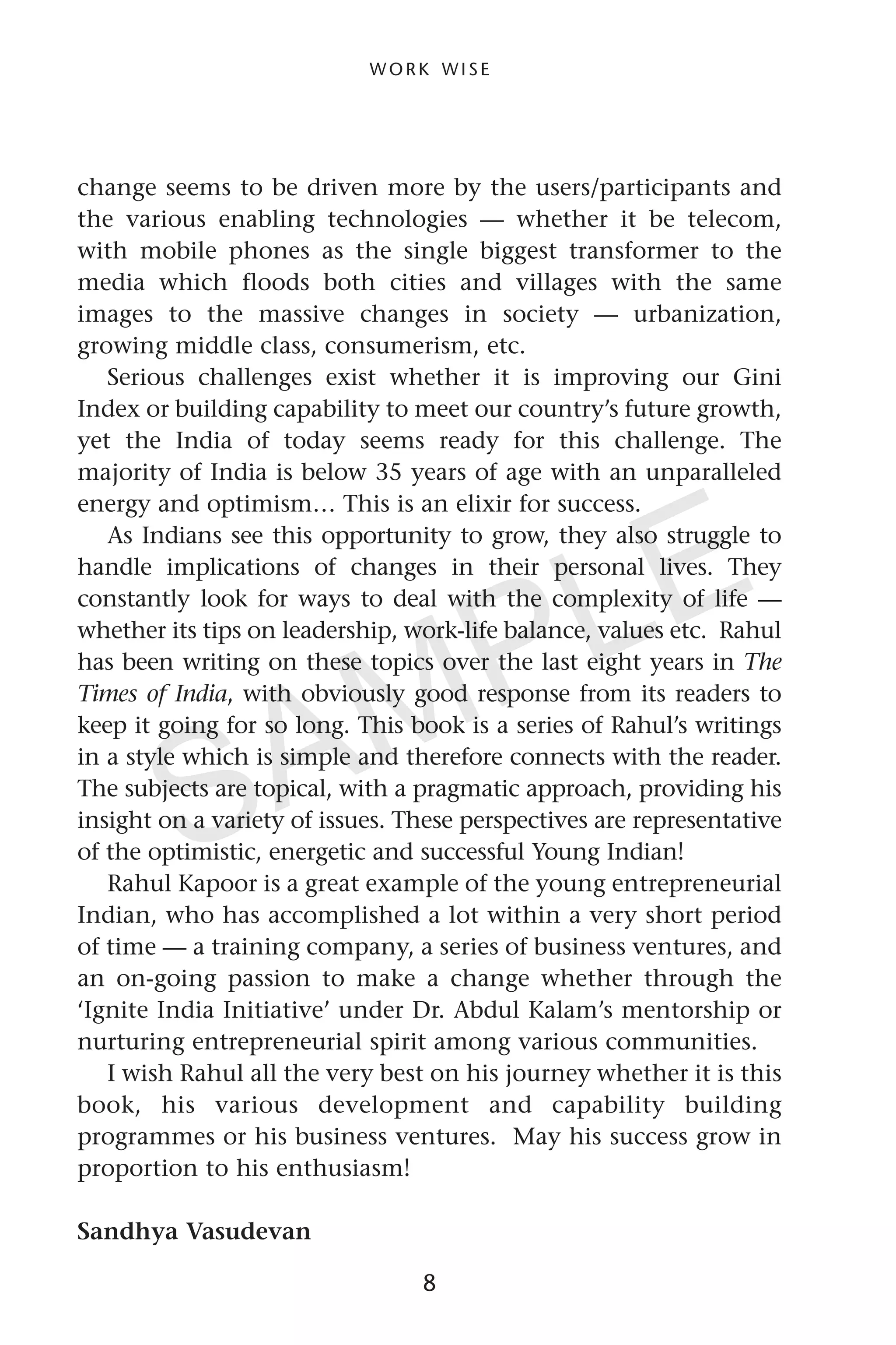 Work wise book sample -Rahul Kapoor Author | PDF