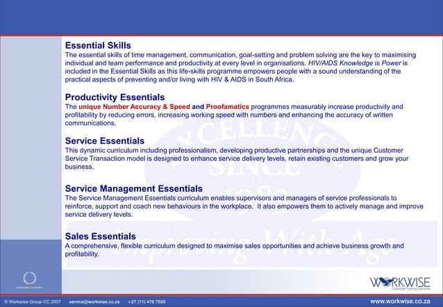 Workwise overview sum 2011 slide share | PPT