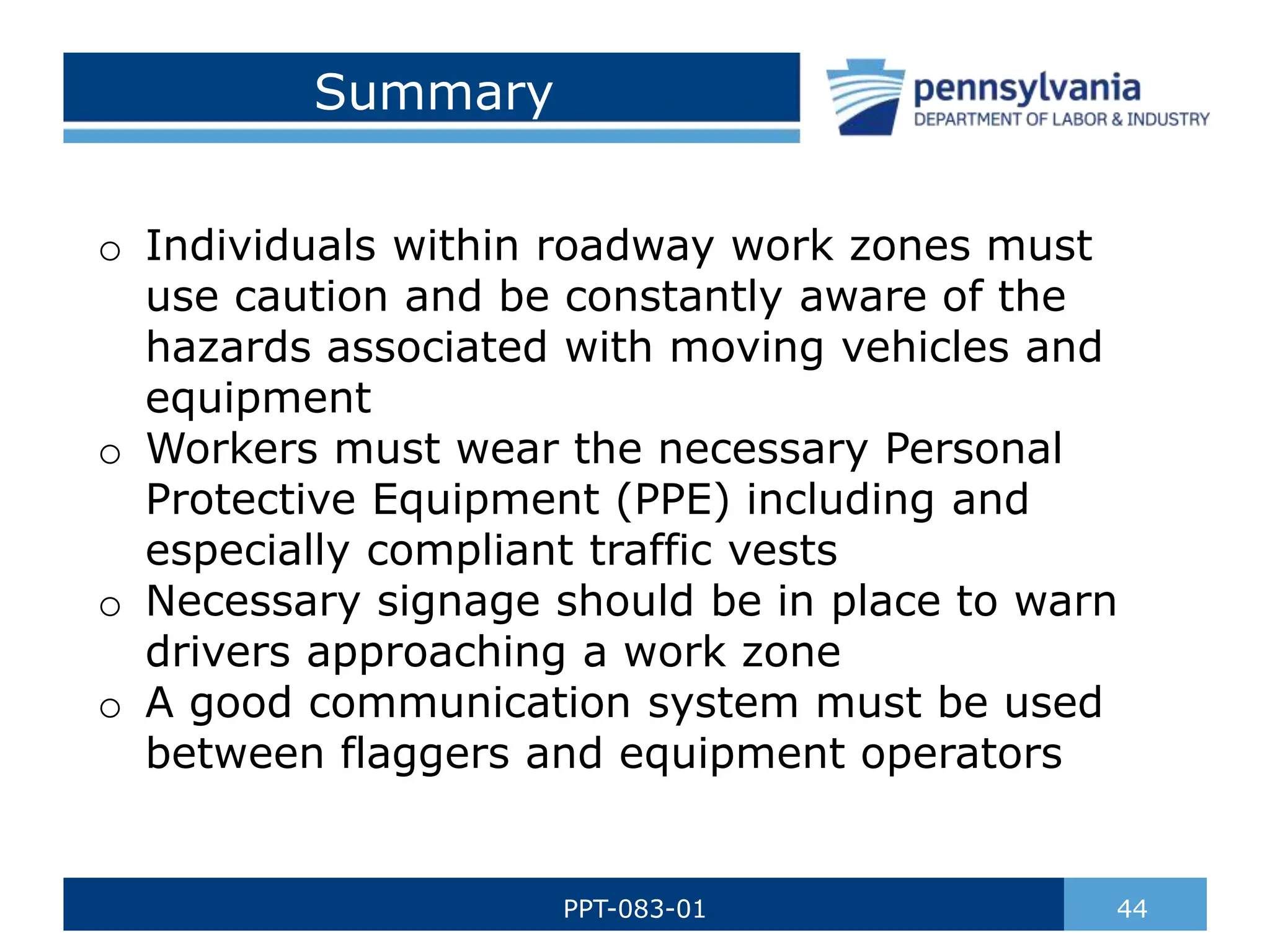Work Zone Safety.pptx flagger responsiblity | PPTX